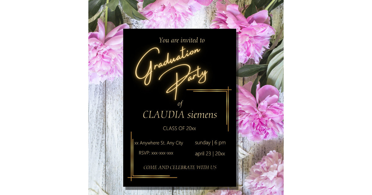 elegant modern typography Graduation Invitations | Zazzle