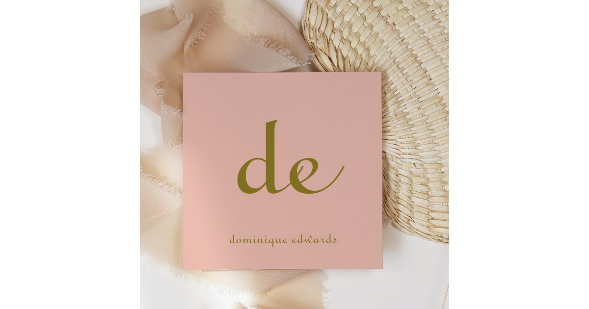 Elegant Modern Unique Blush Pink Cosmetics Square Business Card | Zazzle