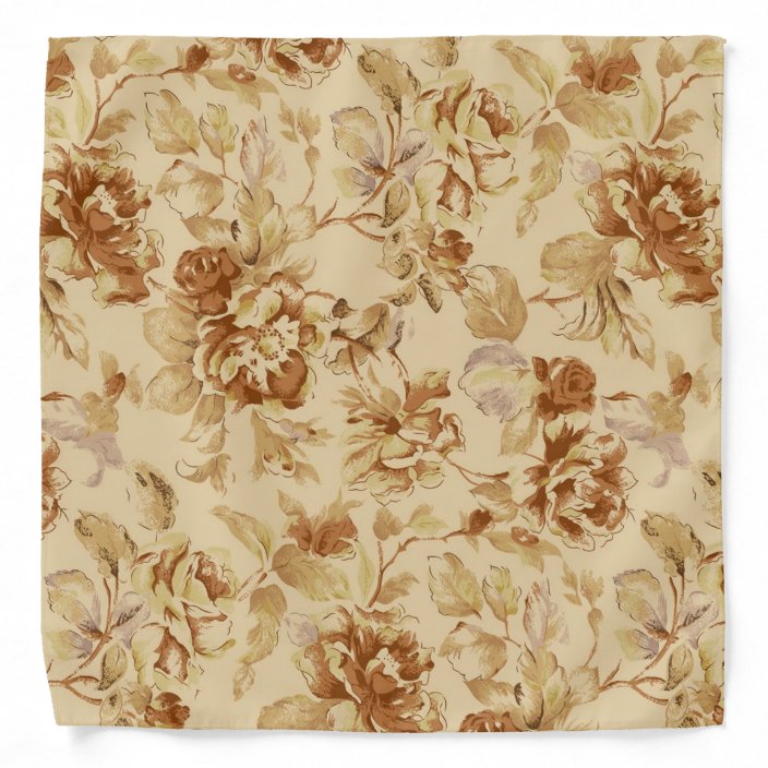 Elegant Modern Vintage Flower Bandana | Zazzle.com