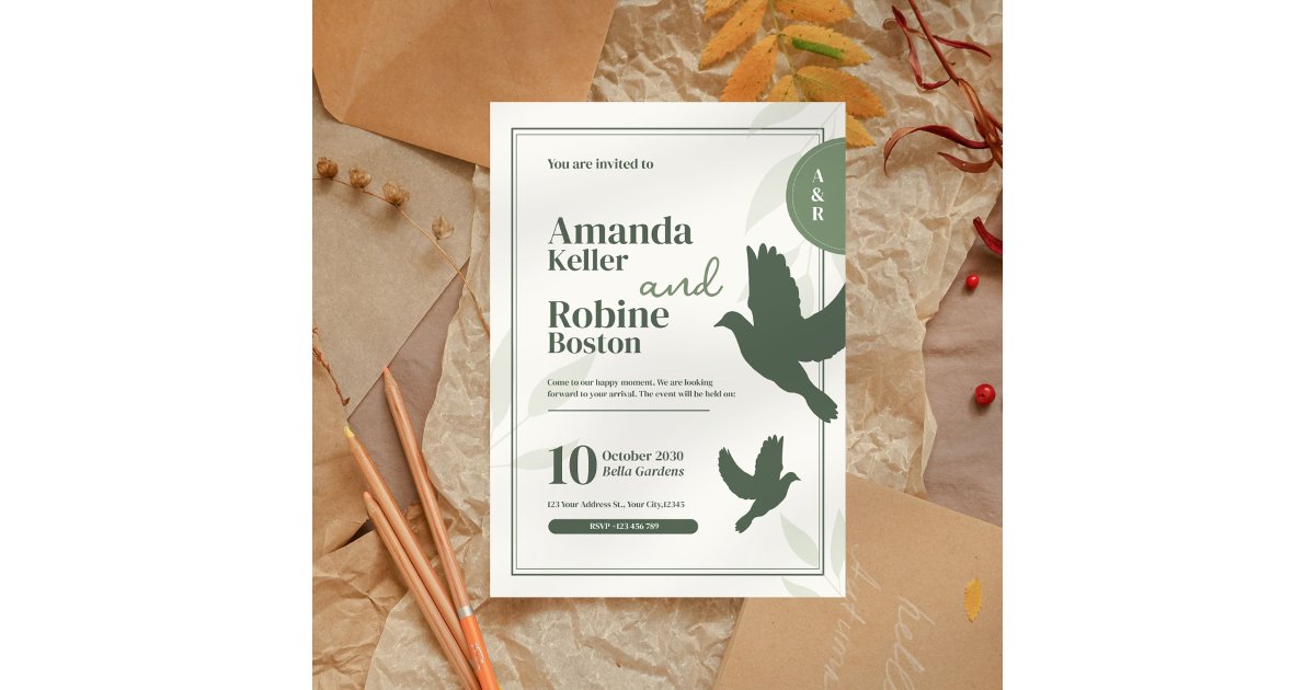 Elegant Modern Vintage Wedding Invitation | Zazzle