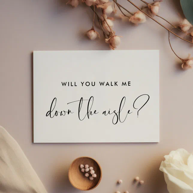 Elegant & Modern Walk me down the aisle proposal Invitation | Zazzle