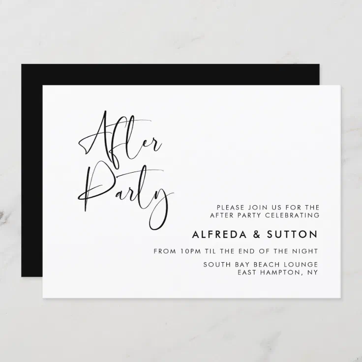Elegant & modern wedding after party invitation | Zazzle