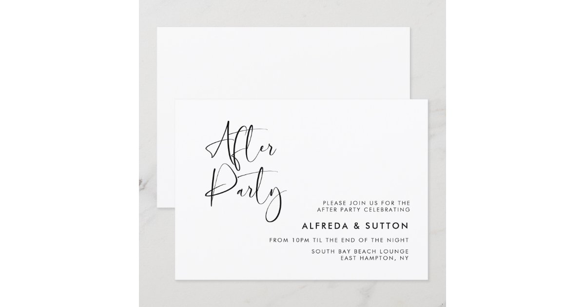 Elegant & modern wedding after party invitation | Zazzle