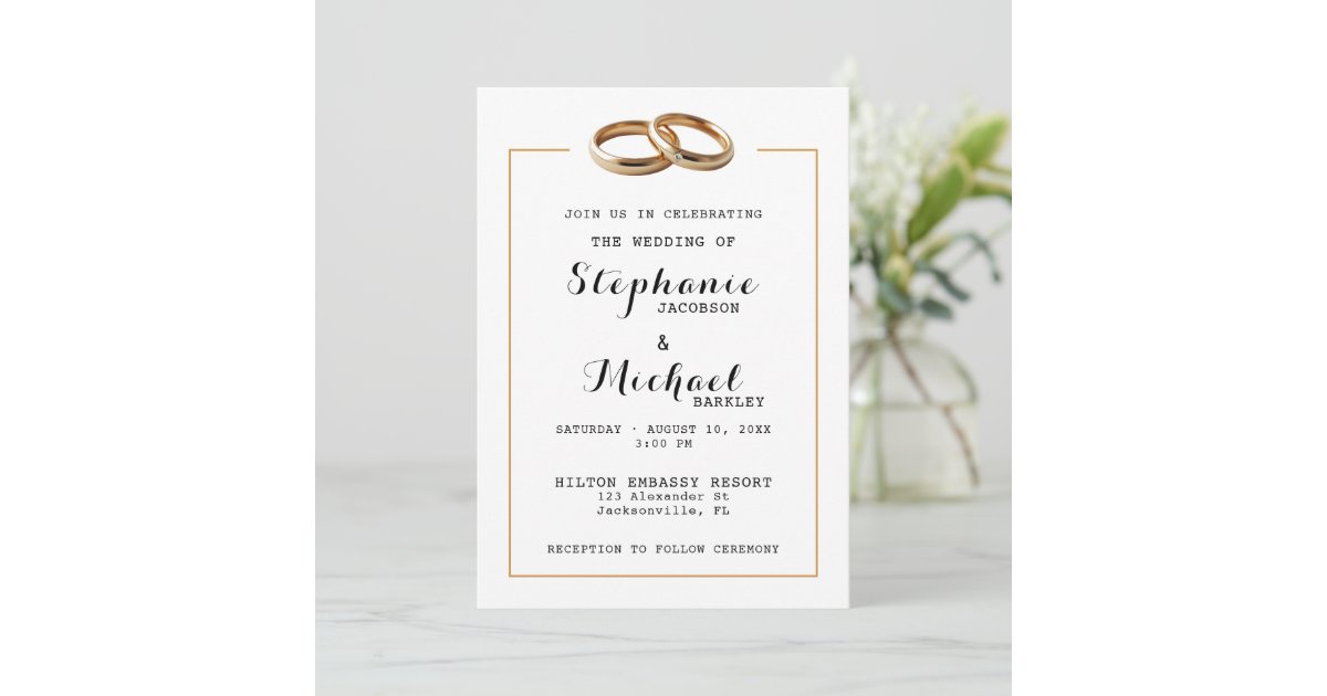 Elegant Modern Wedding Bands Invitation | Zazzle