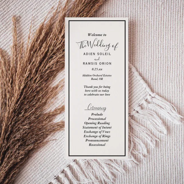 Elegant Modern Wedding Flat Program | Zazzle