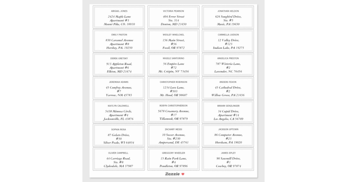Elegant Modern Wedding Guest Address Labels | Zazzle