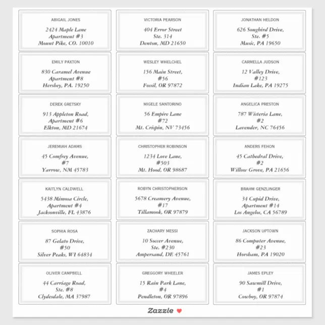 Elegant Modern Wedding Guest Address Labels | Zazzle