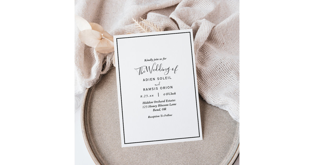 Elegant Modern Wedding Invitation | Zazzle