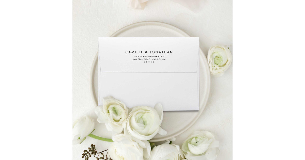 Elegant Modern Wedding Invitation Envelope | Zazzle