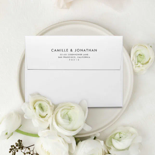 Elegant Modern Wedding Invitation Envelope | Zazzle