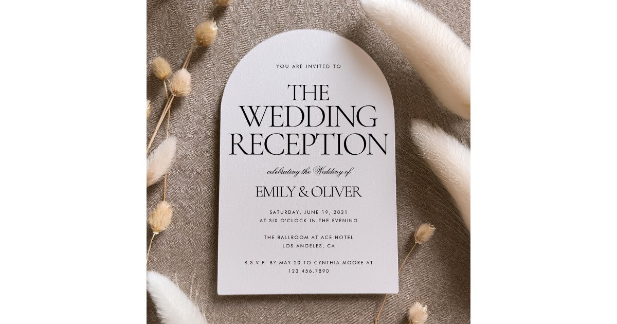 Elegant Modern Wedding Reception Party Invitation | Zazzle