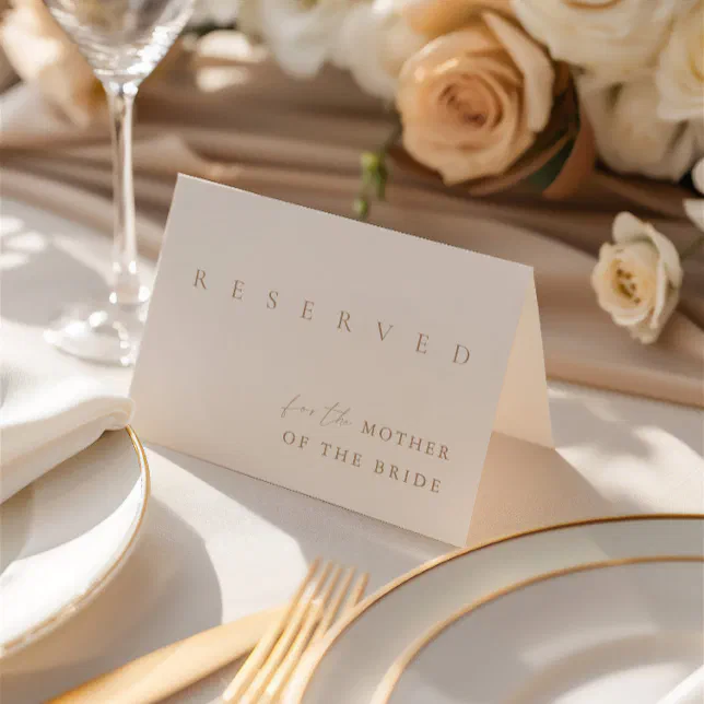 Elegant Modern Wedding Reserved Table Tent Sign Invitation | Zazzle