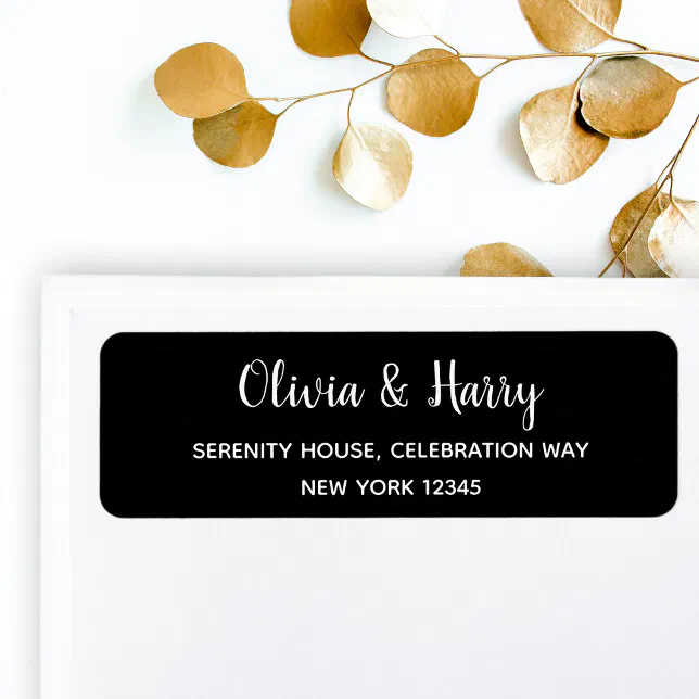 Elegant Modern Wedding Return Address Labels | Zazzle