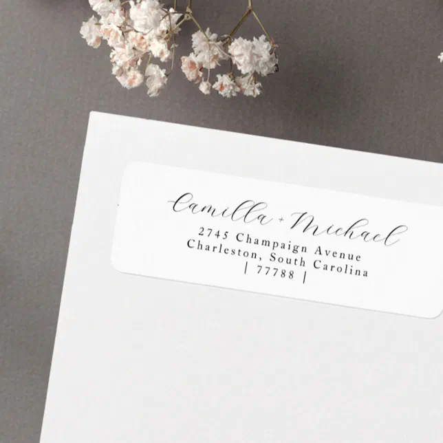 Elegant Modern Wedding Return Address Labels | Zazzle