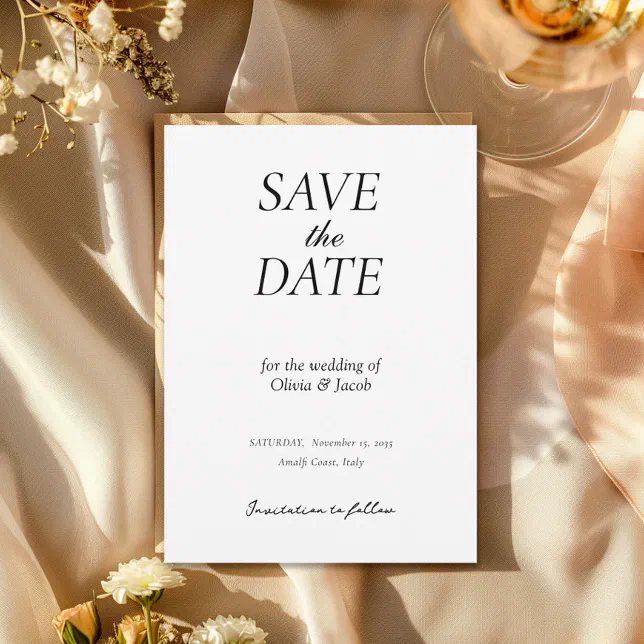 Elegant Modern Wedding Save The Date | Zazzle