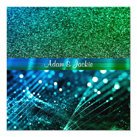 ELEGANT & MODERN WEDDING SPLIT ROYAL blue green Invitation | Zazzle.com