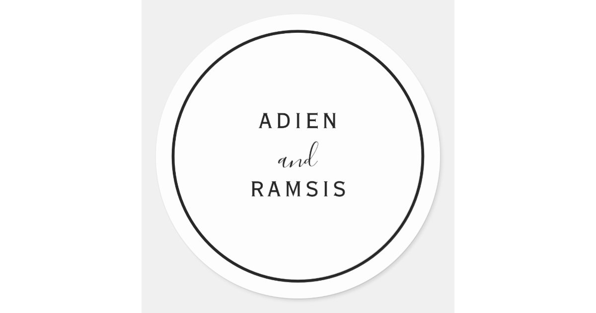 Elegant Modern Wedding Sticker | Zazzle