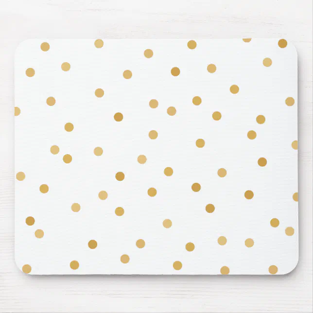 Elegant Modern White Gold Confetti Dots Mouse Pad | Zazzle