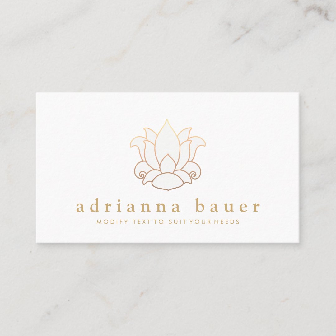 Elegant Modern White Lotus Flower Business Card | Zazzle