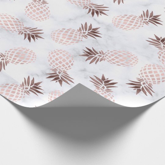 elegant modern white marble rose gold pineapple wrapping paper | Zazzle.com