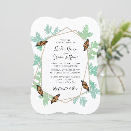 Elegant Monarch Butterfly Wedding Invitations | Zazzle