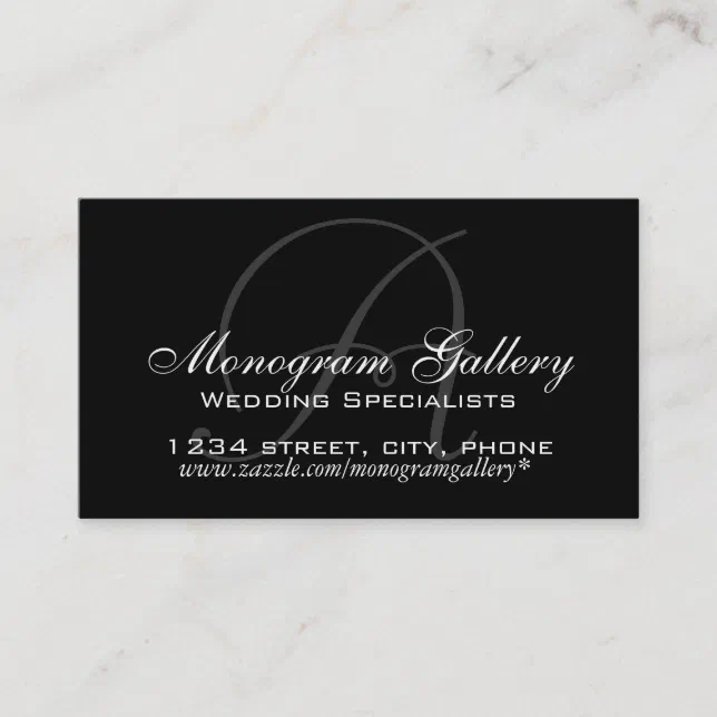 Elegant Monogram A Customizable Business Card | Zazzle