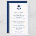 Elegant Monogram Anchor Nautical Wedding Menu | Zazzle