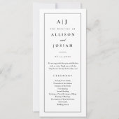 Elegant Monogram Black and White Wedding Program | Zazzle