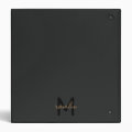 Elegant Monogram Black Gold Script Office School 3 Ring Binder | Zazzle