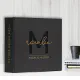 Elegant Monogram Black Gold Script Office School 3 Ring Binder | Zazzle