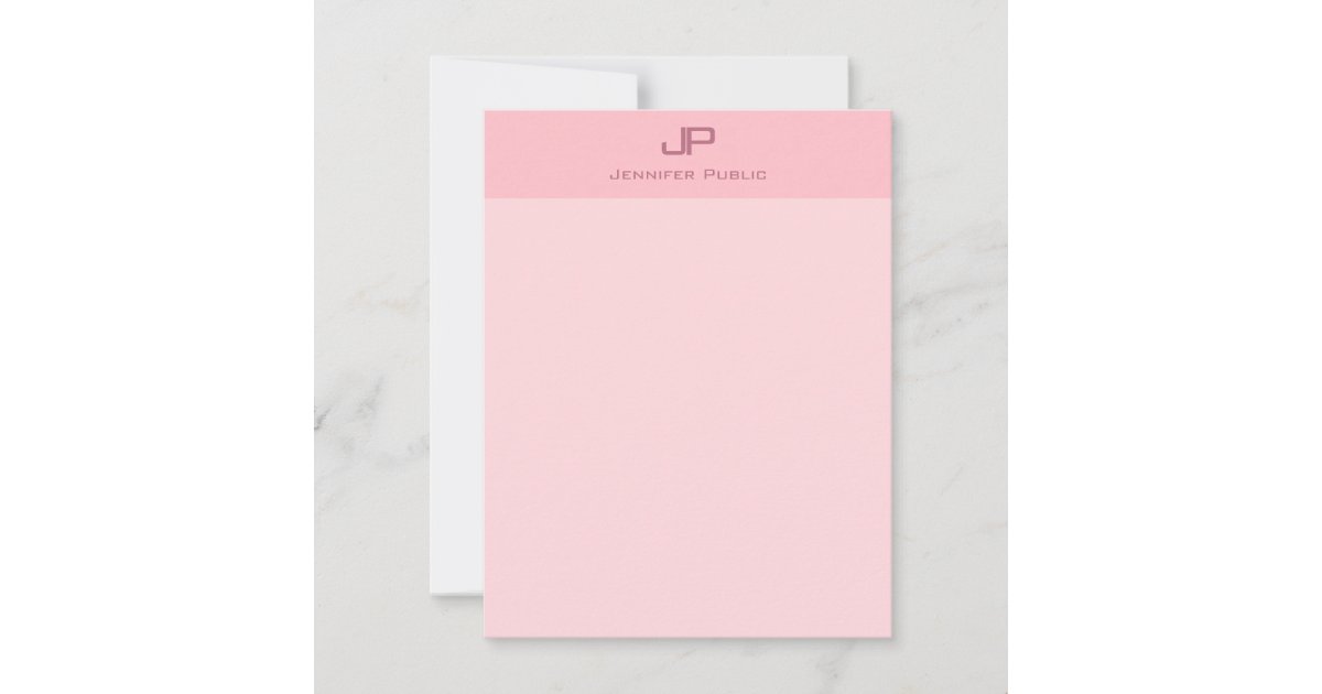 Elegant Monogram Blush Pink Modern Simple Template | Zazzle