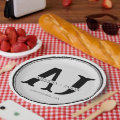 Elegant Monogram Bride Groom Names Wedding Party Paper Plates | Zazzle
