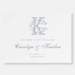 Elegant Monogram CK Welcome Foam Board Sign | Zazzle