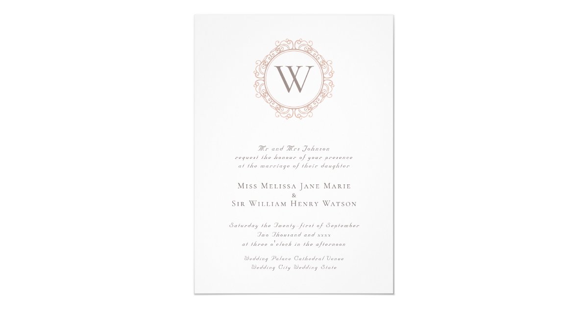 Elegant Monogram Classic Wedding Invitation | Zazzle.com
