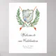 Elegant Monogram Crest Musical Welcome Party Sign | Zazzle