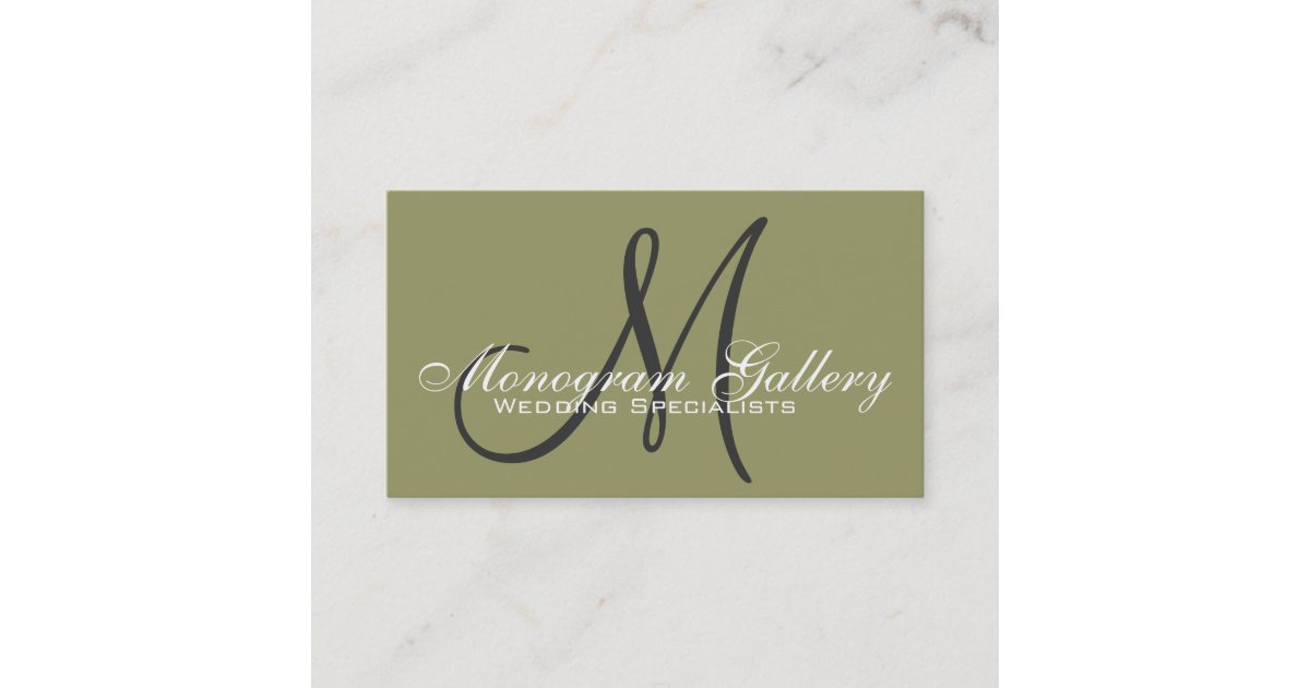 Elegant Monogram Customizable Business Card | Zazzle