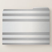 Elegant Monogram Faux Silver Gradient Grey Stripes File Folder | Zazzle