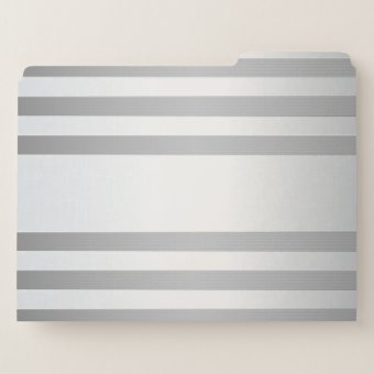 Elegant Monogram Faux Silver Gradient Grey Stripes File Folder | Zazzle