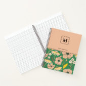 Elegant Monogram Floral Pattern Personalized Name Notebook | Zazzle