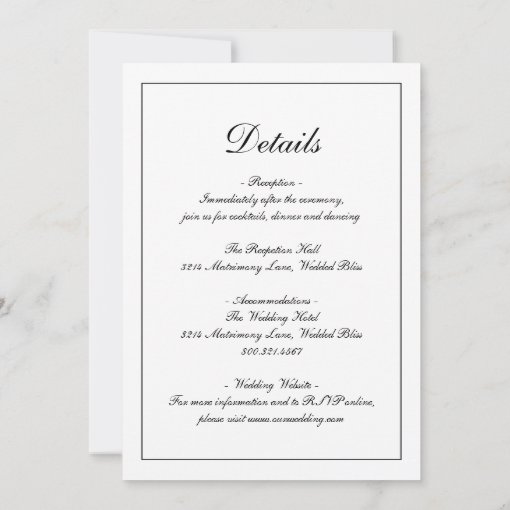 Elegant Monogram Formal All In One Wedding Invitation | Zazzle