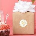 Elegant Monogram Gold and White Wedding Sticker | Zazzle