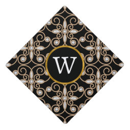 Elegant Monogram Graduation Cap Topper | Zazzle