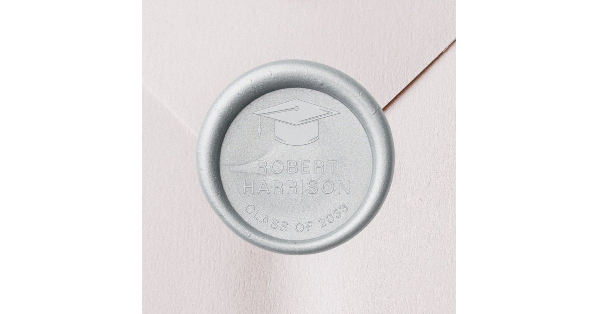 Elegant Monogram Graduation Wax Seal Stamp | Zazzle