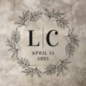 Elegant monogram greenery leaf border floor decals | Zazzle