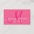 Elegant Pink Monogram Custom Mommy Calling Card | Zazzle.com