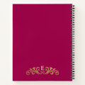 Elegant Monogram Hot Pink Office School Notebook | Zazzle