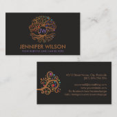 Elegant Monogram in Tree of life Business Card | Zazzle