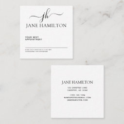 Elegant Monogram Initial Appointment Card | Zazzle
