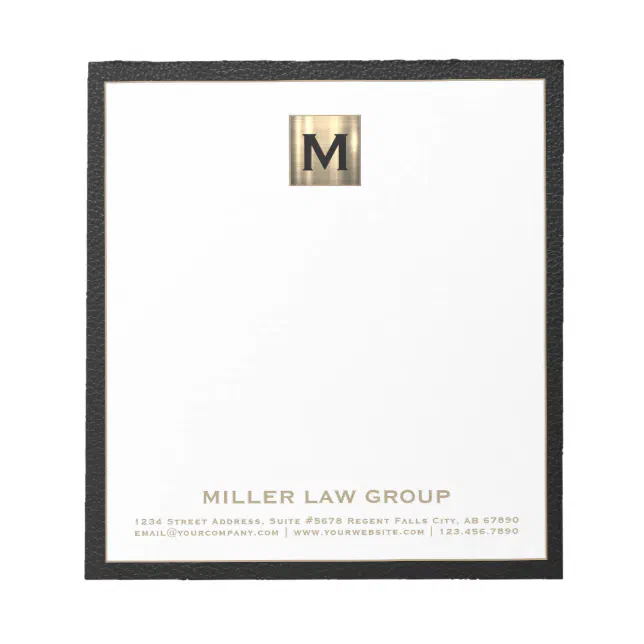 Elegant Monogram Initial Logo Notepad | Zazzle