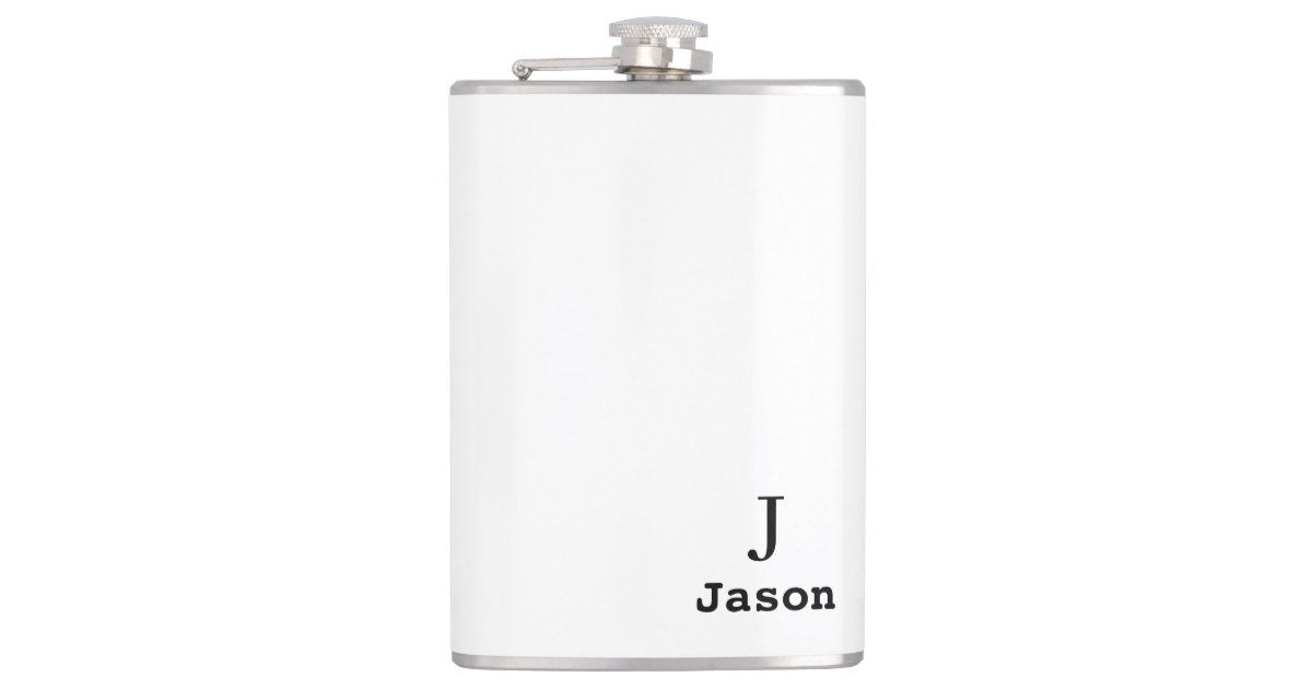 Elegant Monogram Initial Name Personalized Flask | Zazzle